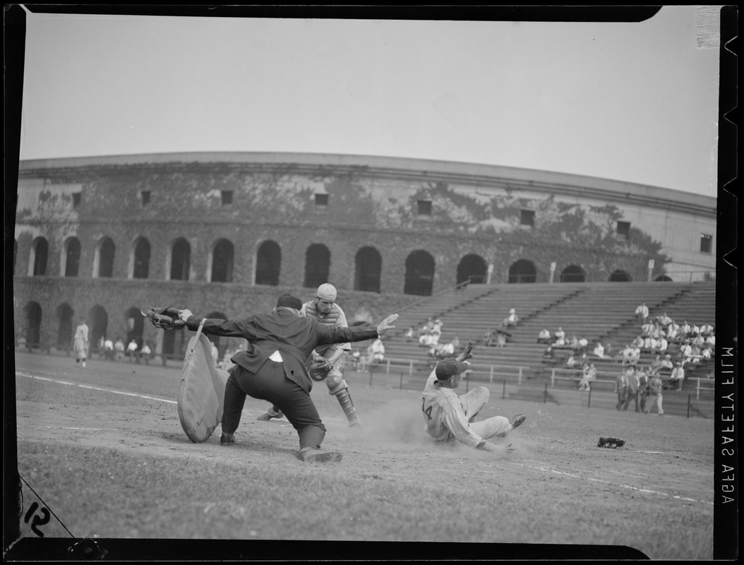 Harvard baseball next to stadium - Digital Commonwealth