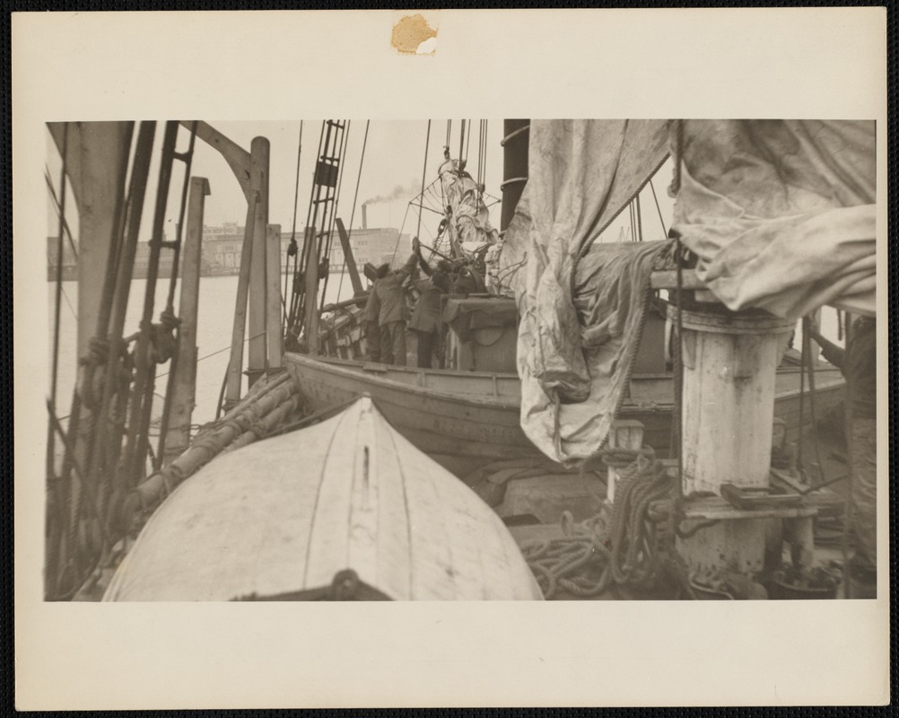 Putting Up Sails Whaling Ship Ellen A. Swift - Digital Commonwealth