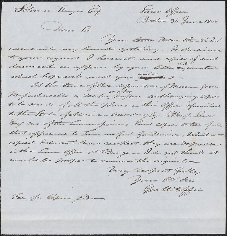 George Coffin to Solomon Thayer, 30 June 1846 - Digital Commonwealth