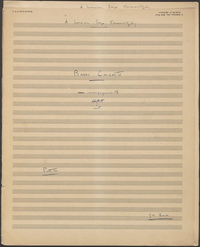 Basso concerto avec accompagnement d'octett à vent - Digital Commonwealth