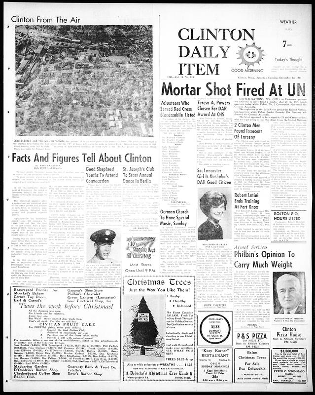 Clinton Daily Item. December 12, 1964 - Digital Commonwealth