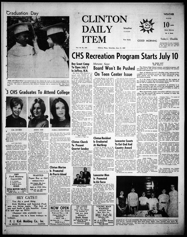 Clinton Daily Item. June 17, 1967 - Digital Commonwealth