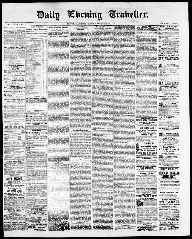Daily Evening Traveller. November 26, 1853 - Digital Commonwealth