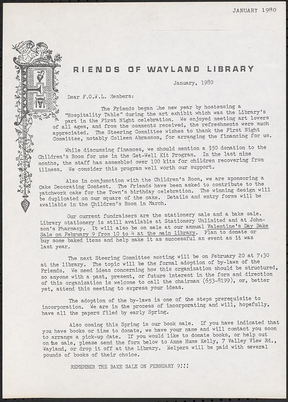 Wayland Library scrapbooks, volume 3, 1980-1982 - Digital Commonwealth