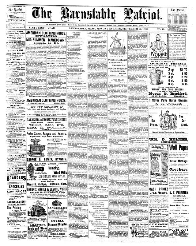 Barnstable Patriot. September 12, 1898 - Digital Commonwealth