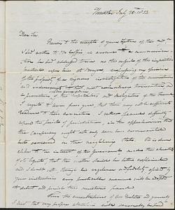 Levi Lincoln to James P. Austin, 30 July 1833 - Digital Commonwealth
