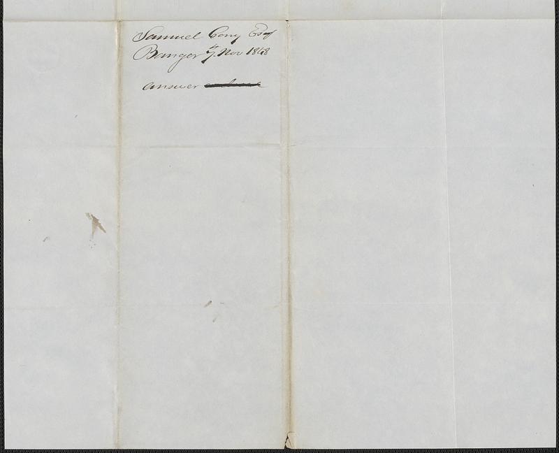 Samuel Cony to George Coffin, 7 November 1848 - Digital Commonwealth