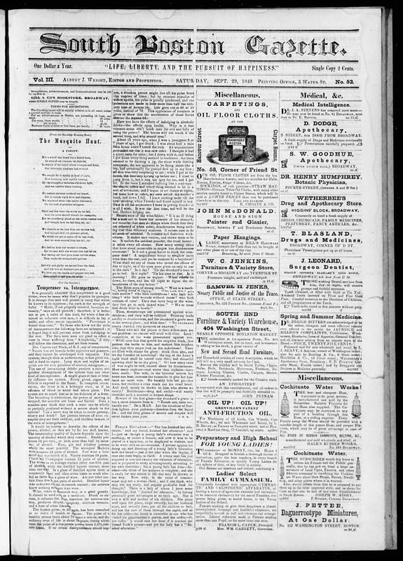 South Boston Gazette, September 29, 1849 - Digital Commonwealth