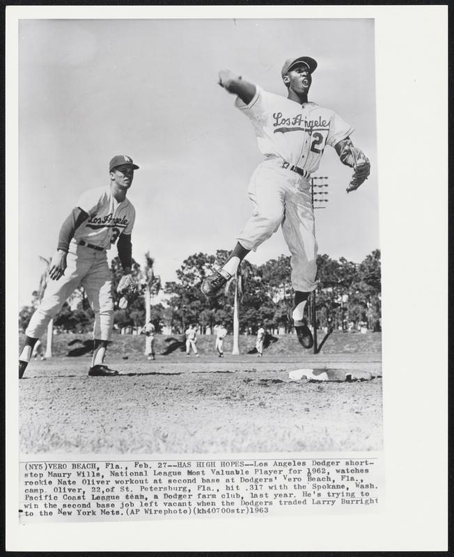 Has High Hopes - Los Angeles Dodger shortstop Maury Wills, National ...
