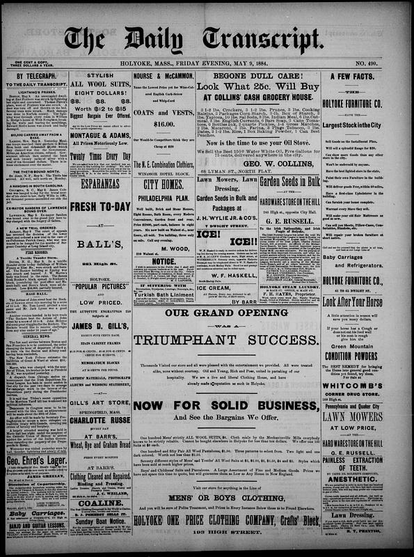 The Daily Transcript. May 09, 1884 - Digital Commonwealth