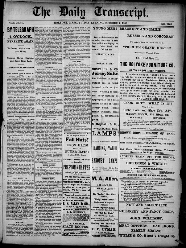 The Daily Transcript. October 04, 1889 - Digital Commonwealth