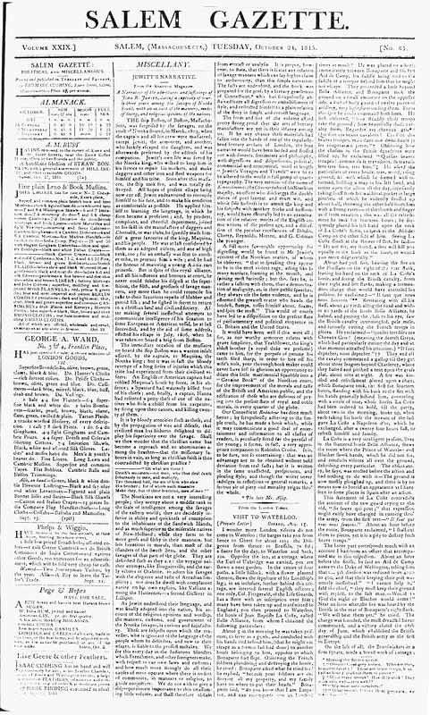 The Salem Gazette. October 24, 1815 - Digital Commonwealth
