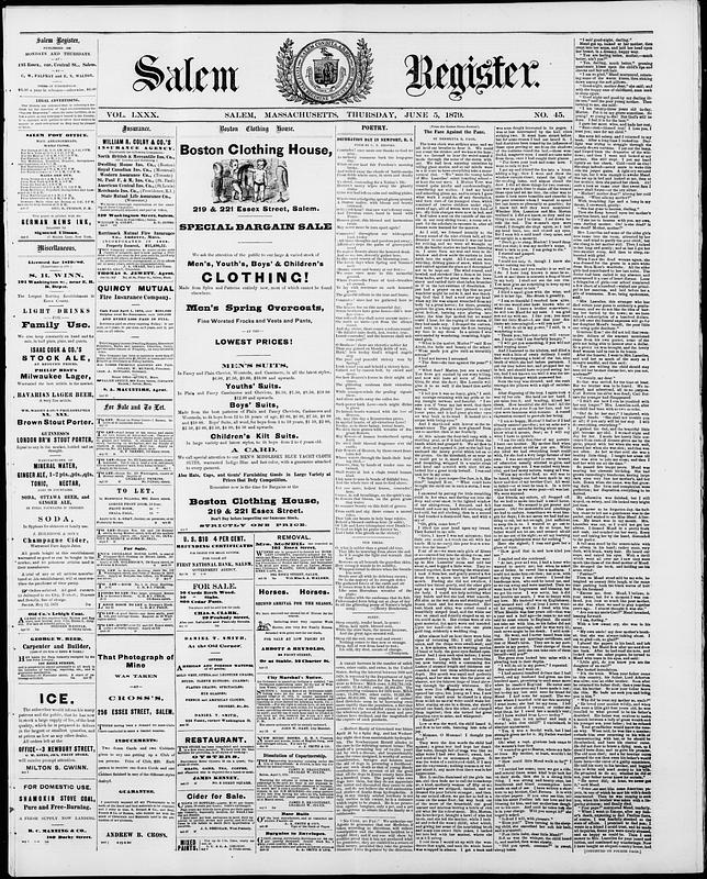 Salem Register. June 05, 1879 - Digital Commonwealth