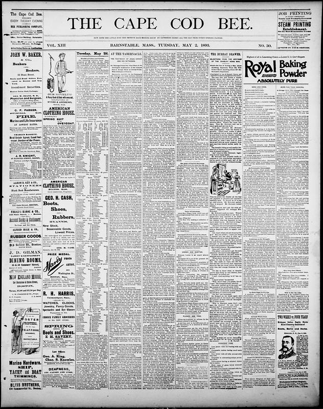 The Cape Cod Bee. May 02, 1893 - Digital Commonwealth