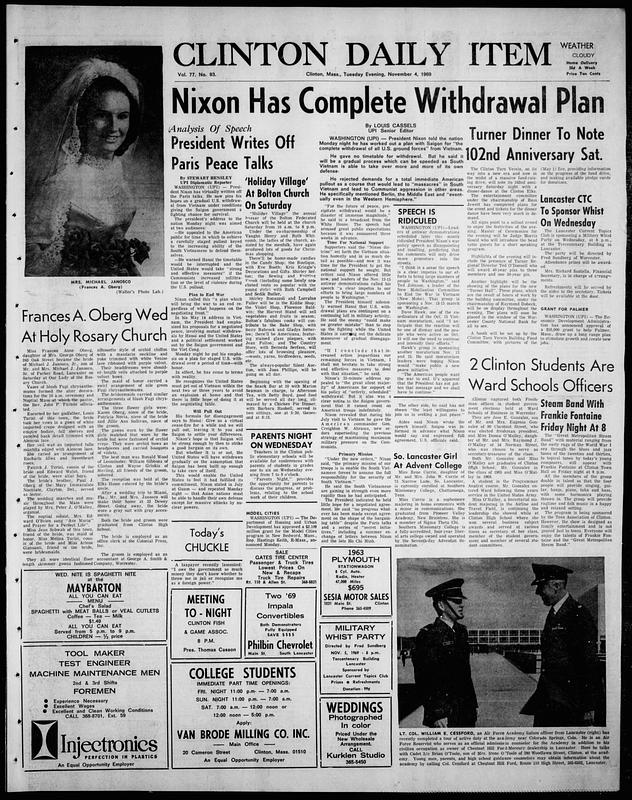 Clinton Daily Item. November 04, 1969 - Digital Commonwealth