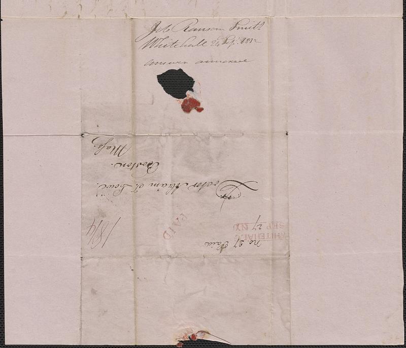 Job Ransom Smith to Dr. Abram Lowe, 24 September 1832 - Digital ...