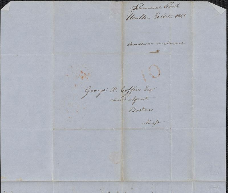 Samuel Cook to George Coffin, 21 October 1848 - Digital Commonwealth