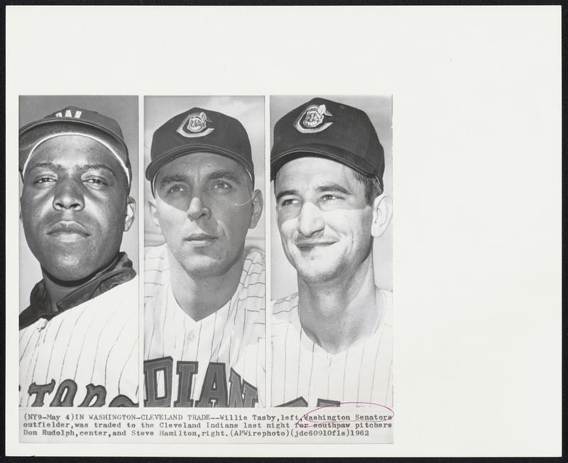 In Washington - Cleveland Trade - Willie Tasby, left, Washington ...