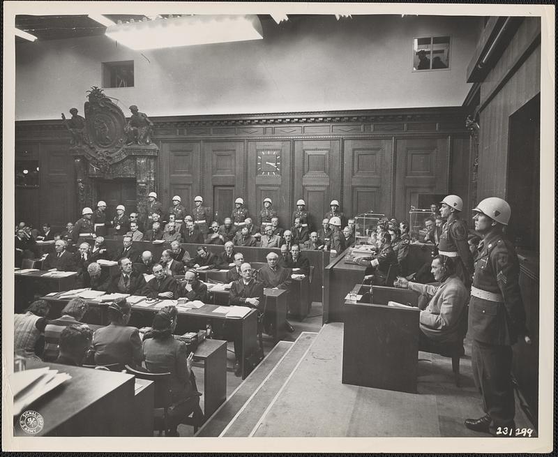 Nuremberg trials, Hermann Goering on stand - Digital Commonwealth