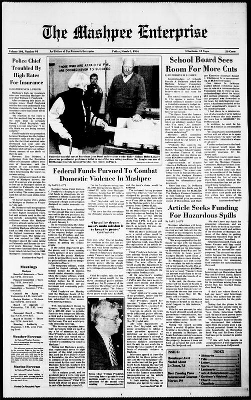 The Mashpee Enterprise. March 08, 1996 - Digital Commonwealth