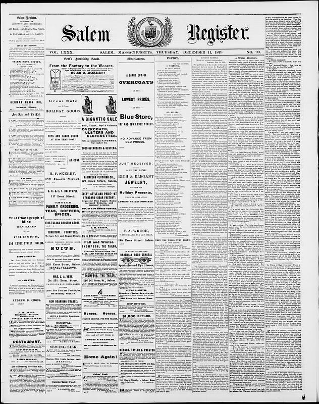Salem Register. December 11, 1879 - Digital Commonwealth