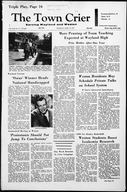 The Town Crier. April 23, 1964 - Digital Commonwealth