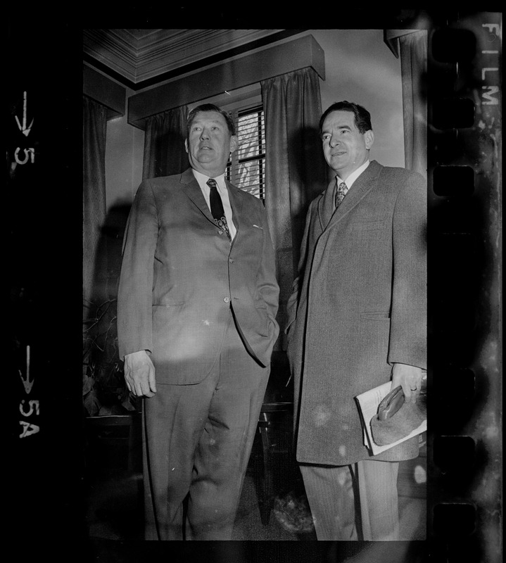 Waltham Mayor Richard F. Dacey and Brandeis President Morris B. Abram ...