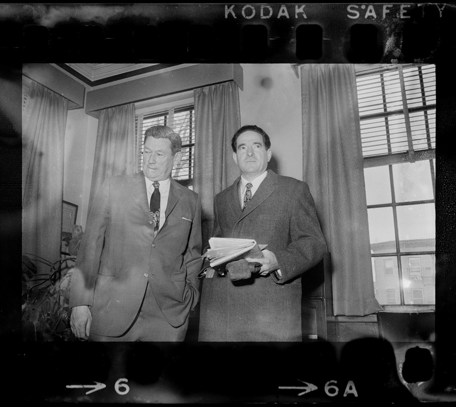 Waltham Mayor Richard F. Dacey and Brandeis President Morris B. Abram ...