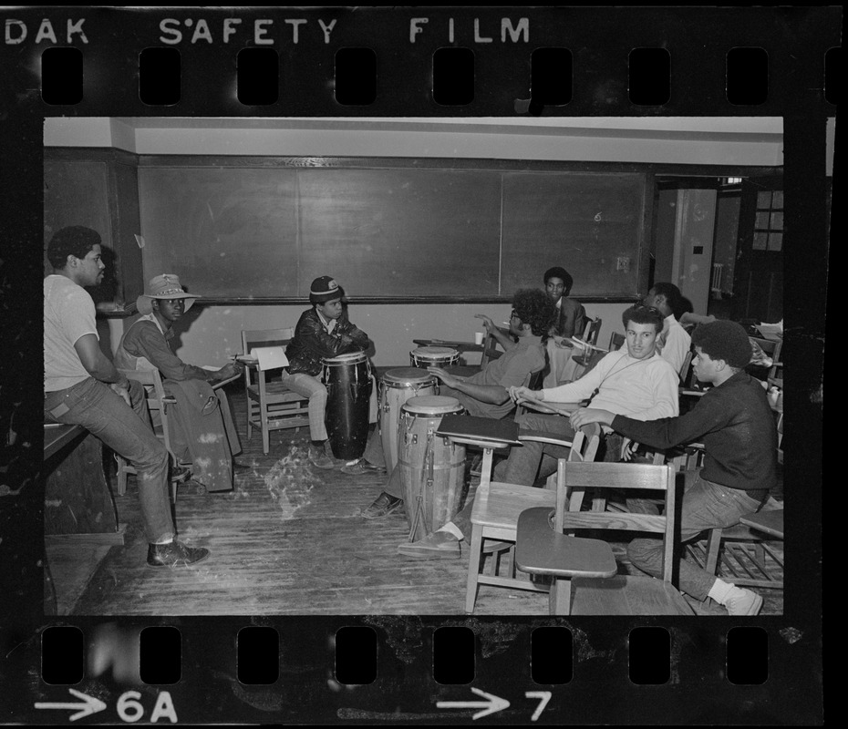 Group of students in classroom inside Gasson Hall during Boston College ...