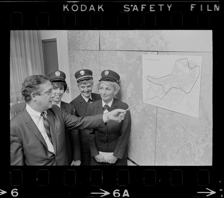 Boston Traffic Comr. William R. McGrath points out high fine area ...
