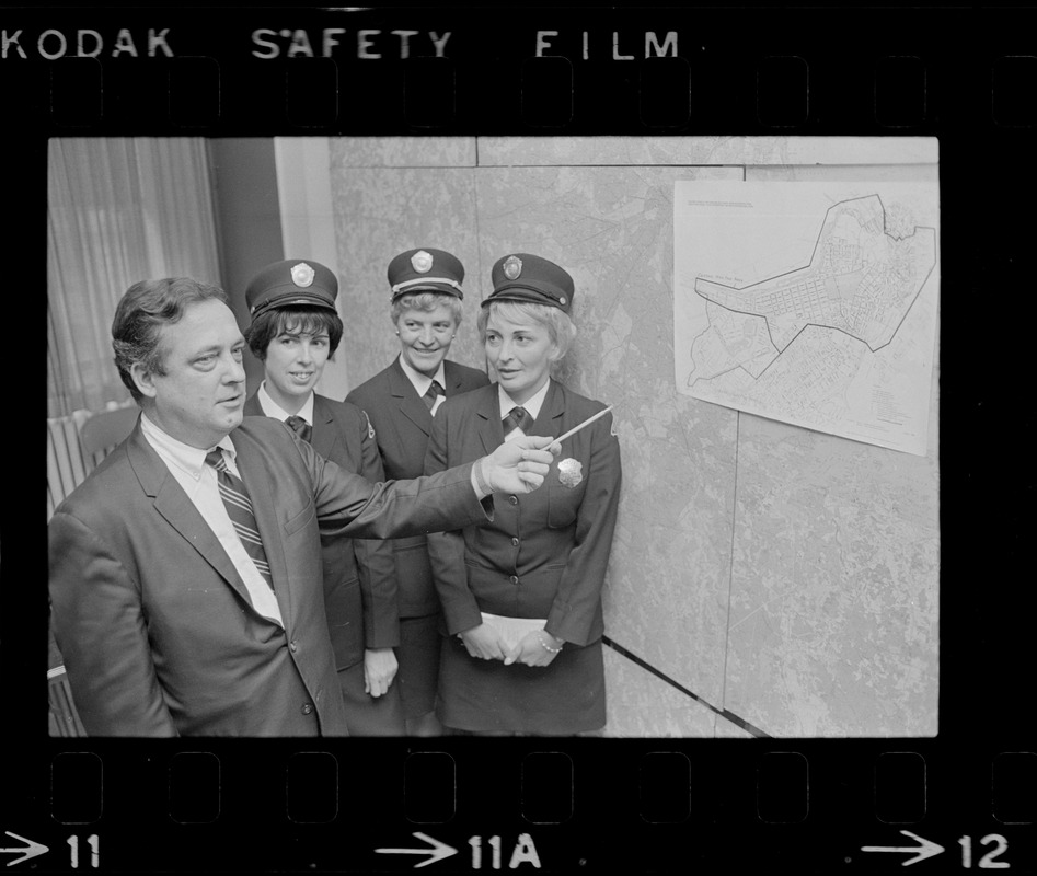 Boston Traffic Comr. William R. McGrath points out high fine area ...