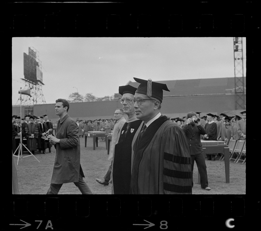 U.N. Secretary General U Thant in procession at Boston University ...