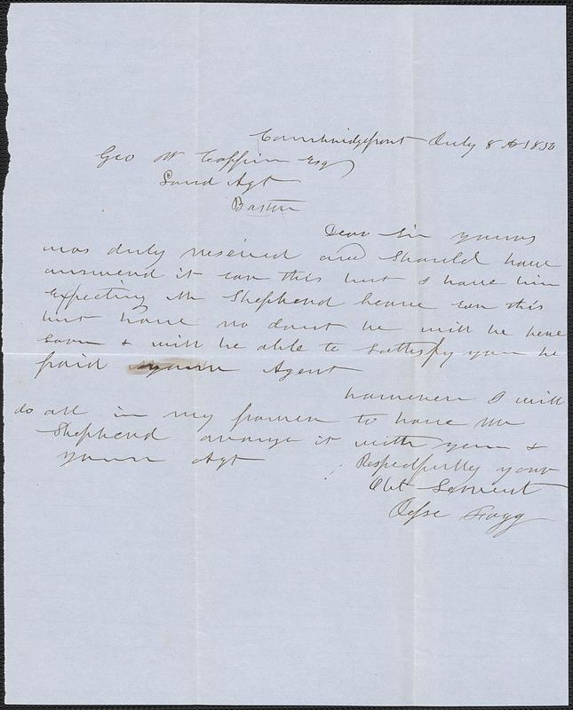 Jesse Fogg to George Coffin, 8 July 1850 - Digital Commonwealth