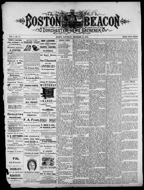 The Boston Beacon and Dorchester News Gatherer, December 21, 1878 ...