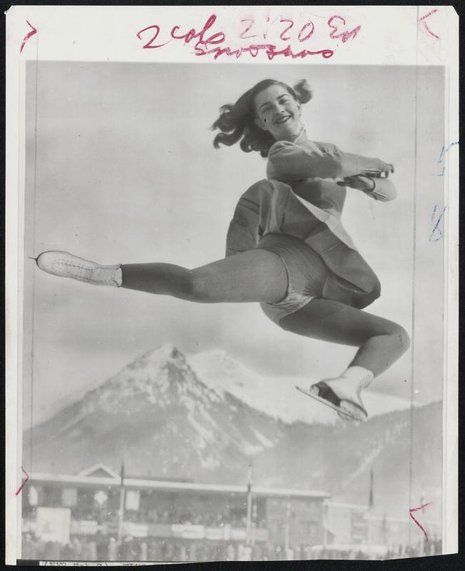 Wins European Skating Title -- Miss Barbara Ann Scott of Canada leaps ...