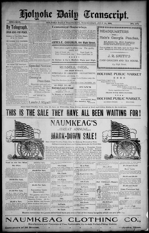 The Holyoke Daily Transcript. July 20, 1898 - Digital Commonwealth