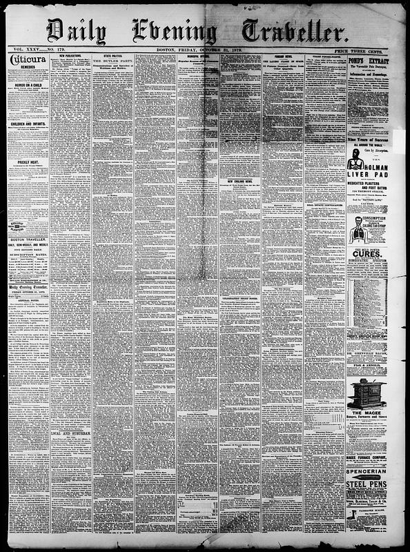 Daily Evening Traveller. October 31, 1879 - Digital Commonwealth