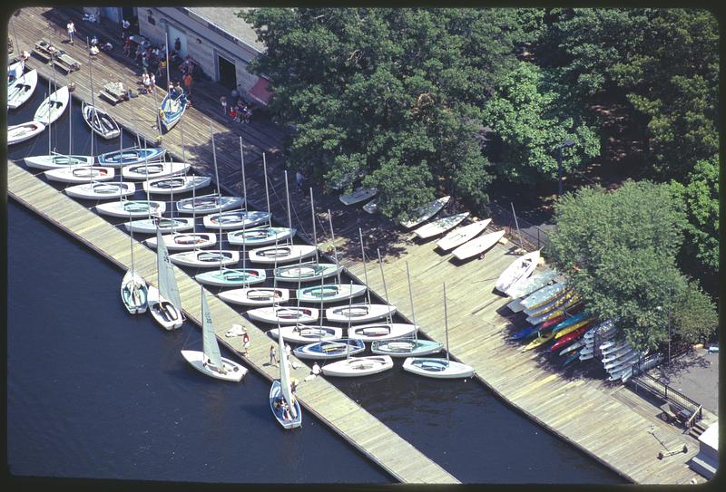 Boston, Charles River, Community Boating marina, aerial - Digital ...