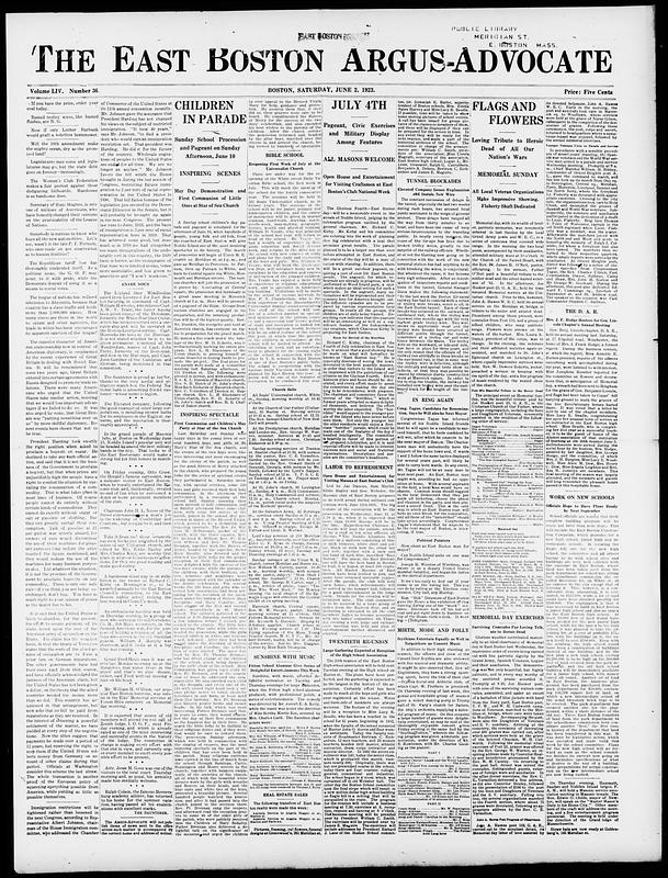 East Boston Argus-Advocate. June 02, 1923 - Digital Commonwealth