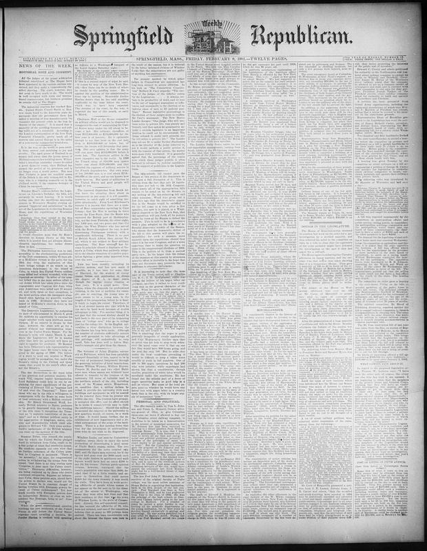 Springfield Weekly Republican. February 08, 1901 - Digital Commonwealth