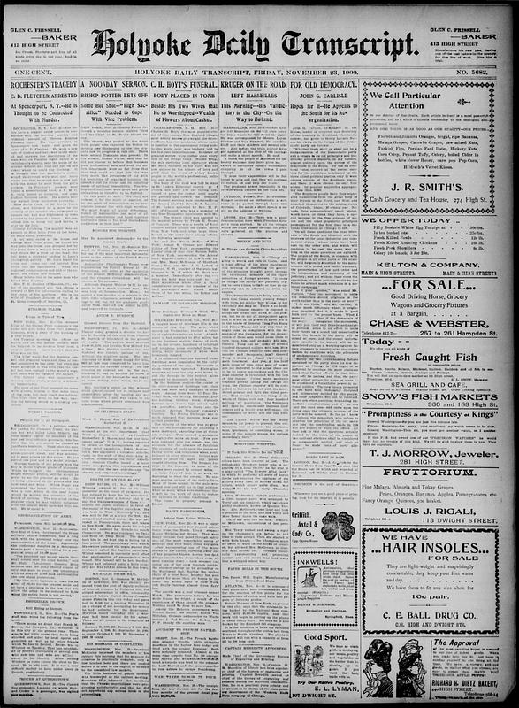 The Holyoke Daily Transcript. November 23, 1900 - Digital Commonwealth