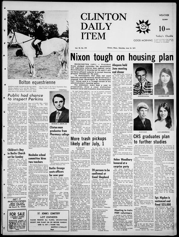 Clinton Daily Item. June 12, 1971 - Digital Commonwealth