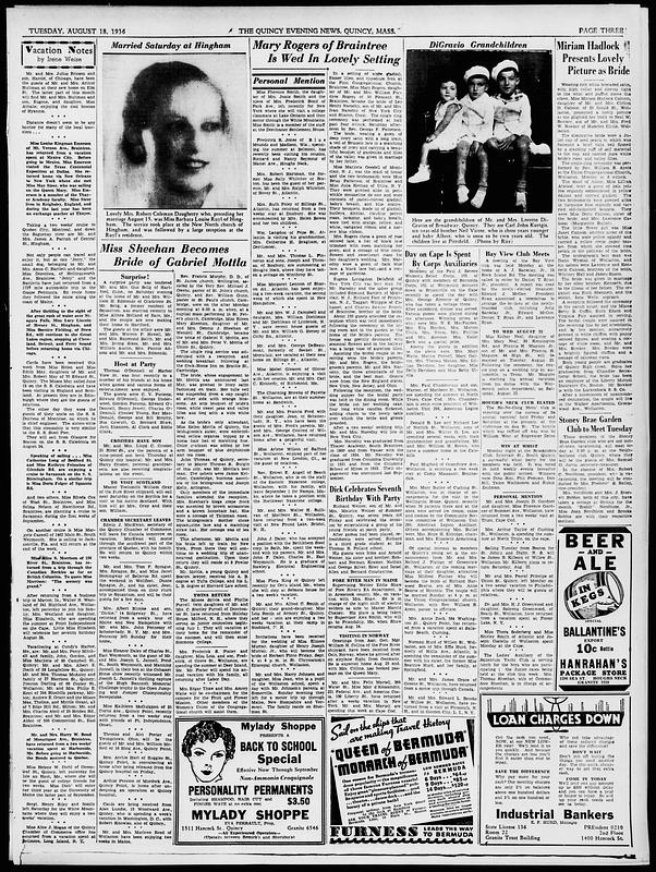 Quincy Evening News. August 18, 1936 - Digital Commonwealth