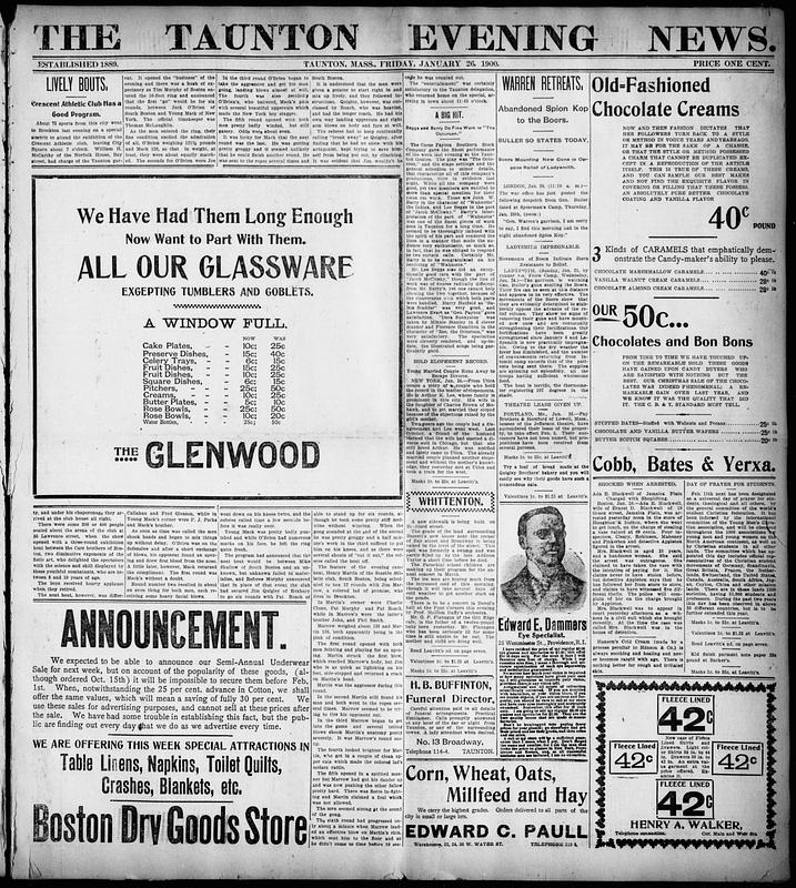 The Taunton Evening News. January 26, 1900 - Digital Commonwealth