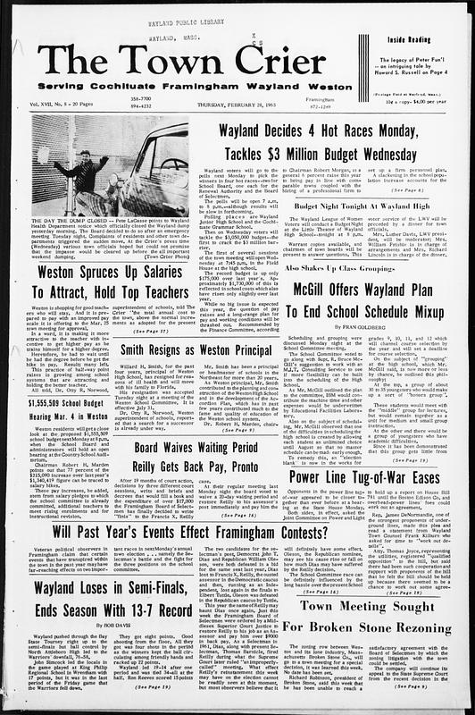 The Town Crier. February 28, 1963 - Digital Commonwealth