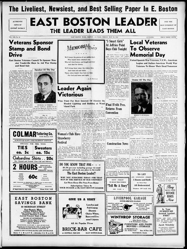East Boston Leader. May 29, 1942 - Digital Commonwealth