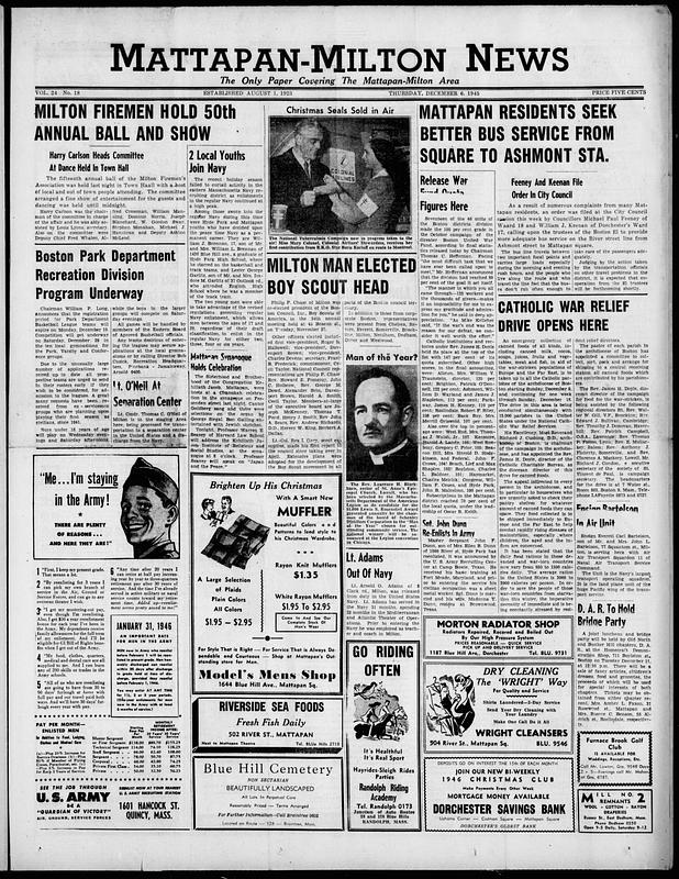 Mattapan-Milton News, December 06, 1945 - Digital Commonwealth