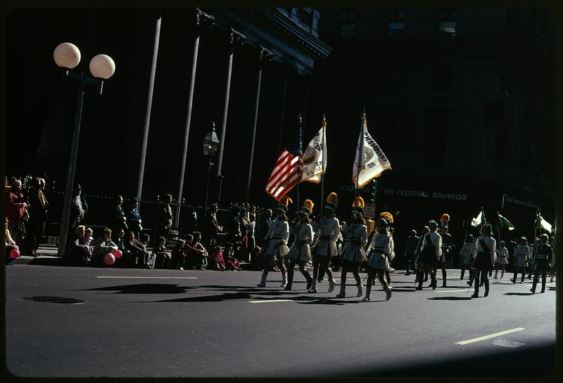 Flag bearers, Boston Columbus Day Parade 1973 - Digital Commonwealth