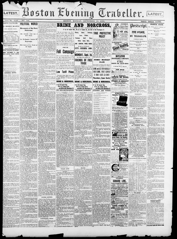 Boston Evening Traveller. September 24, 1888 - Digital Commonwealth