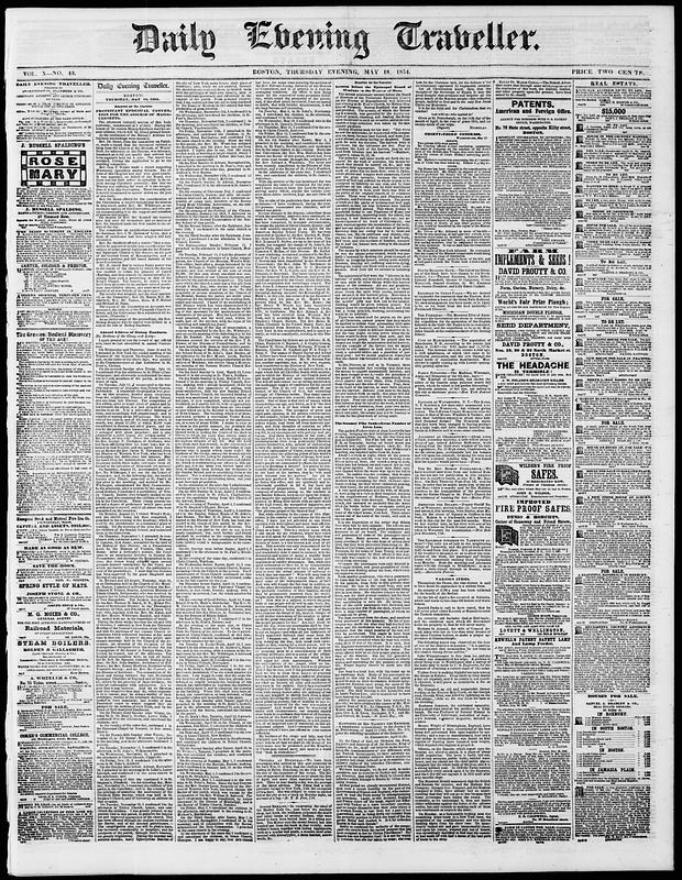 Daily Evening Traveller. May 18, 1854 - Digital Commonwealth